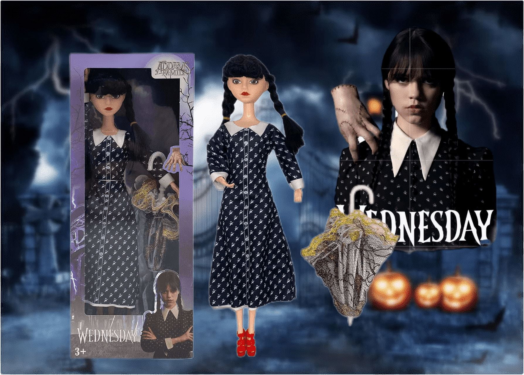Wednesday Addams 11Inch Doll,Classic Polka Dot Skirt Version - Walmart.com