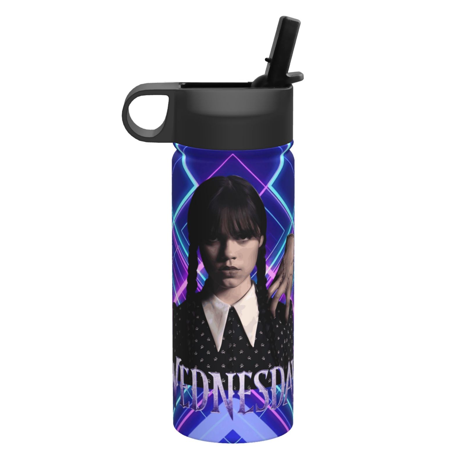 Wednesday Addams 2 Kids Insulated Water Bottle With Straw - 18 Oz ...