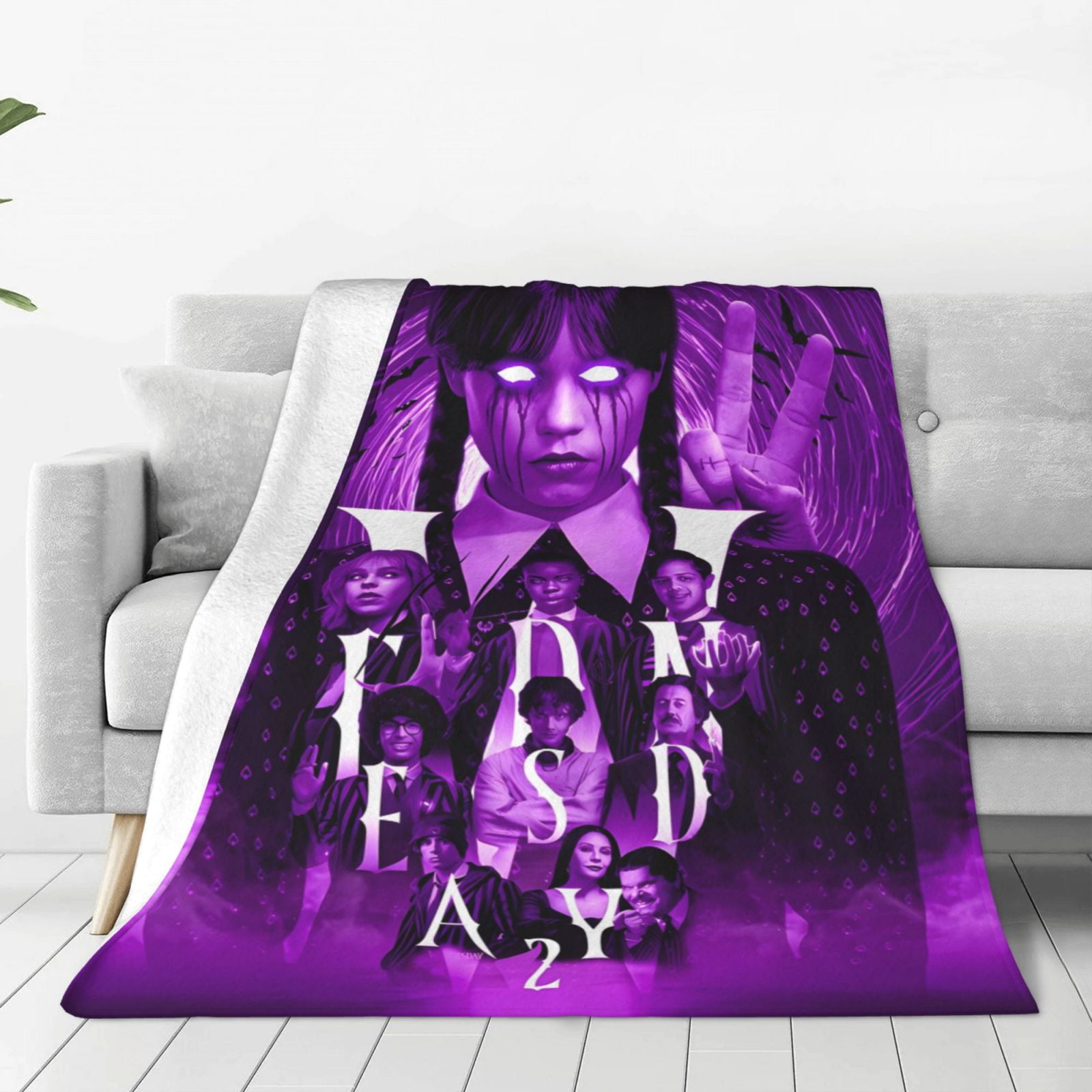 Wednesday Addams 2 Throw Blanket Couch Bed Sofa Soft Lightweight Warm ...