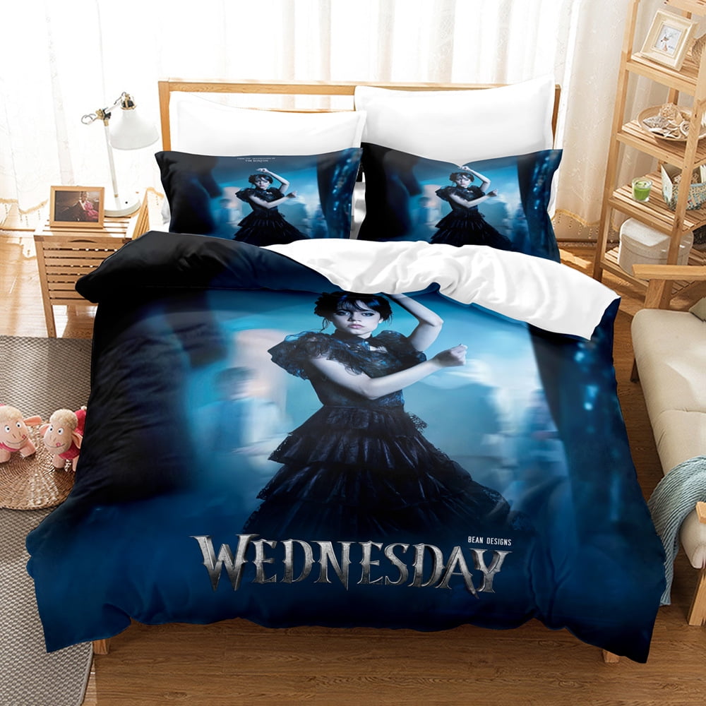 Wednesday-Addams 3 PCS Comforter Set with 2 Pillowcases,Wednesday ...