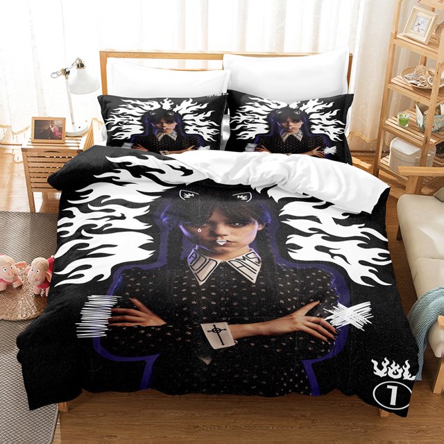 Wednesday-Addams 3 PCS Comforter Set with 2 Pillowcases,Wednesday ...