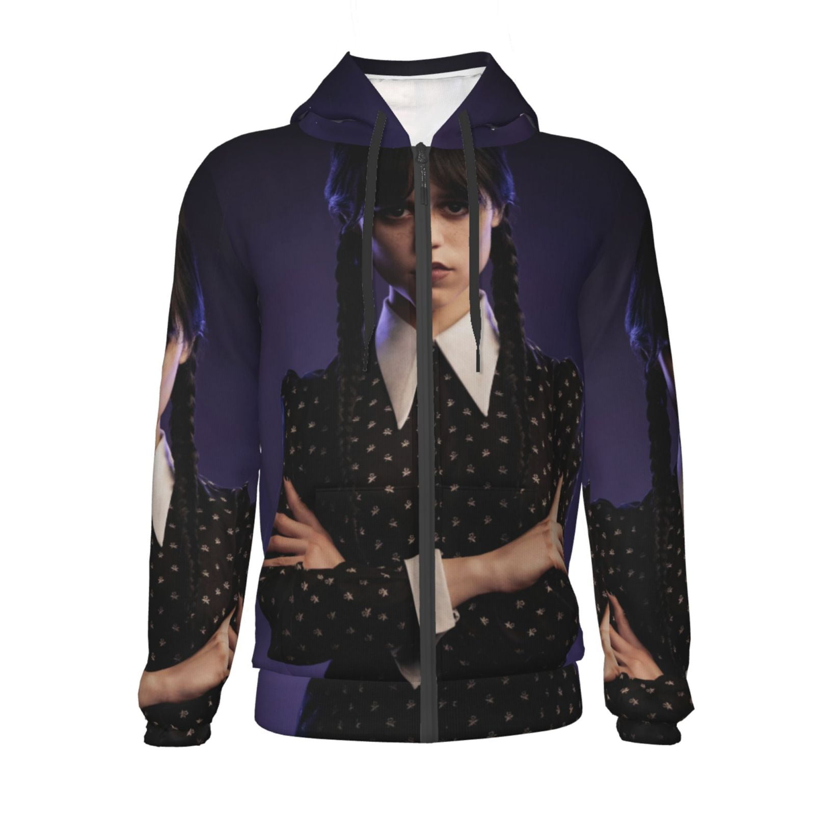 Wednesday Addams 9 Kids/Youth Full-Zip Hoodie Hooded, Teenage Zip Up ...