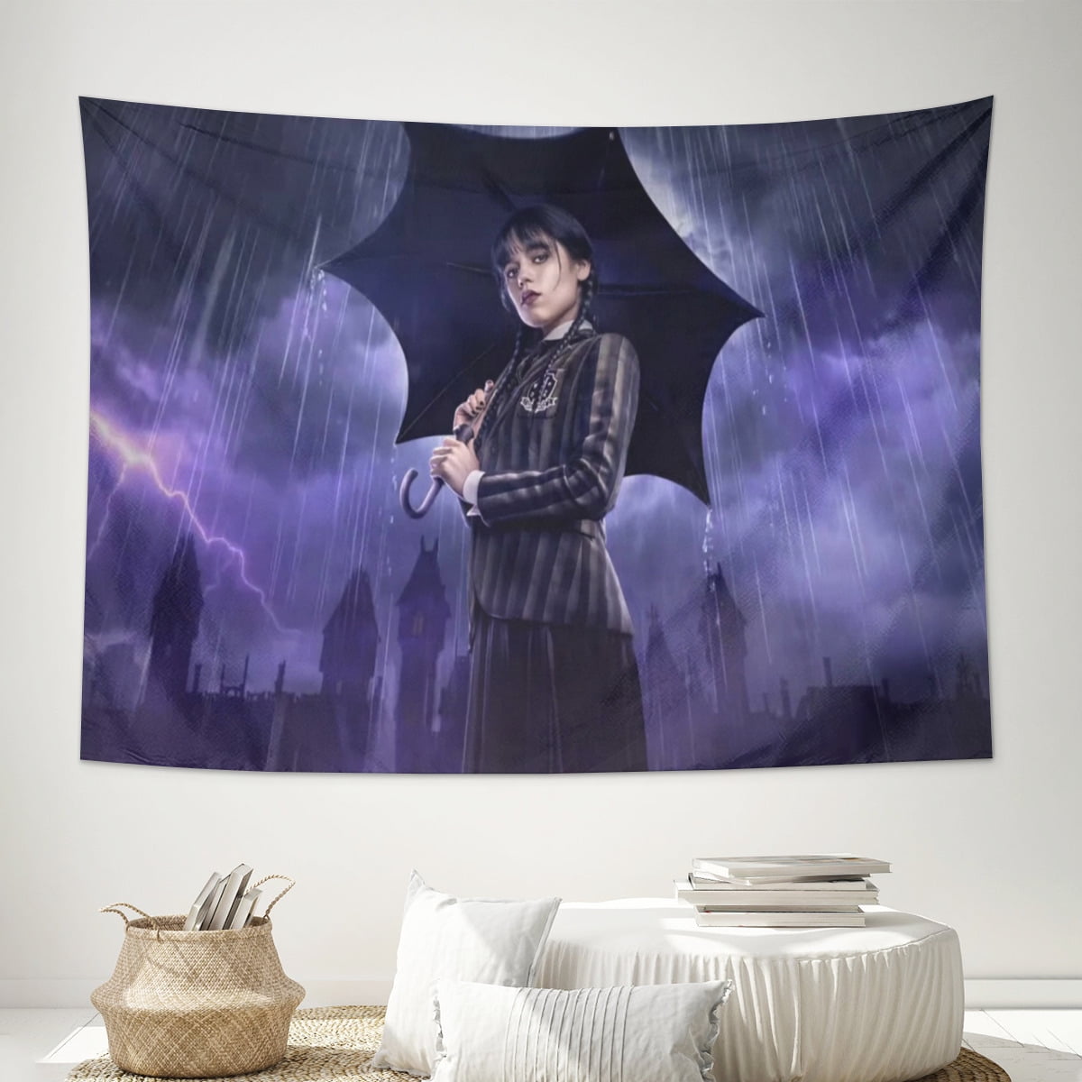 Wednesday Addams Anime Poster Tapestry - Large Wall Art Background ...