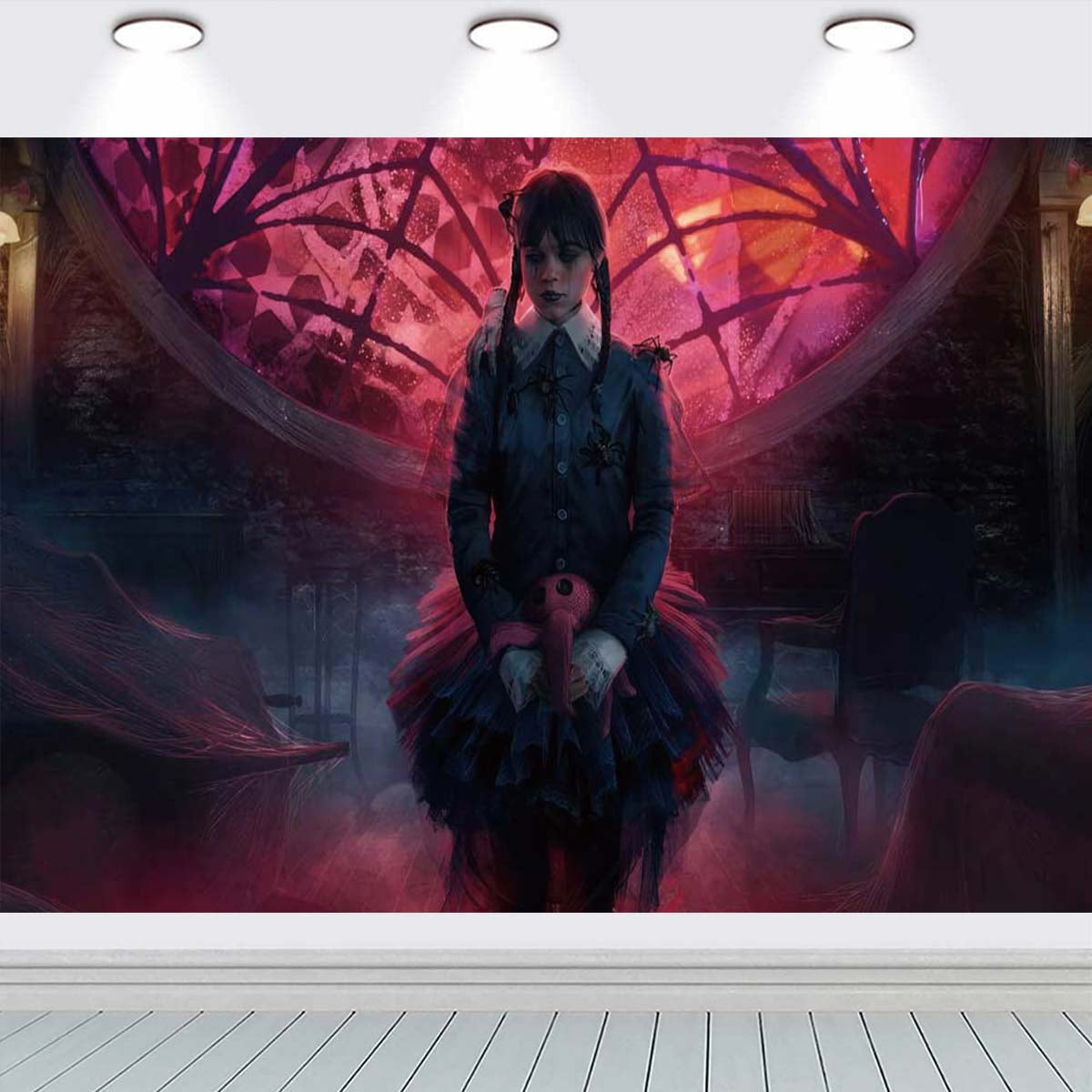 Wednesday Addams Background school Wall Decor Taspestry Poster Banner ...