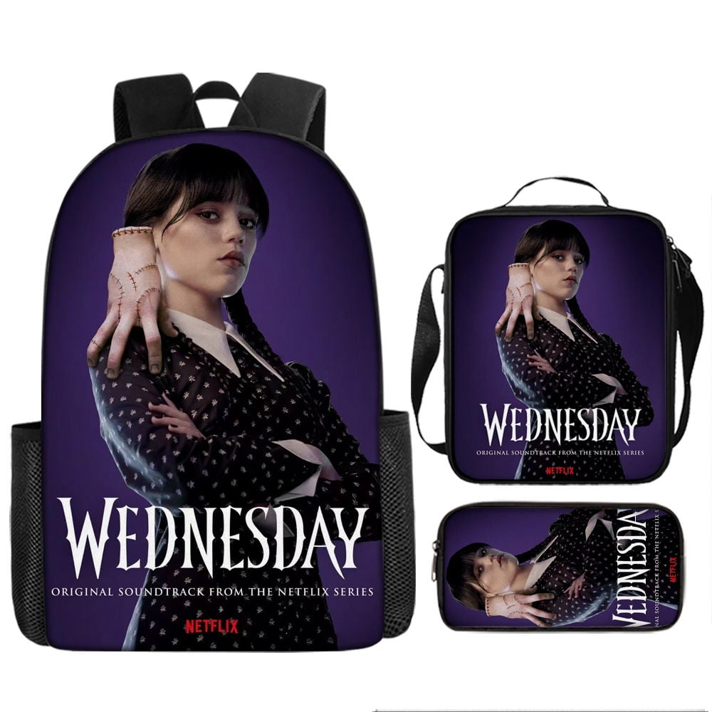 Wednesday Addams Backpack 3 Piece Set for Teenagers Men Women Fashion ...