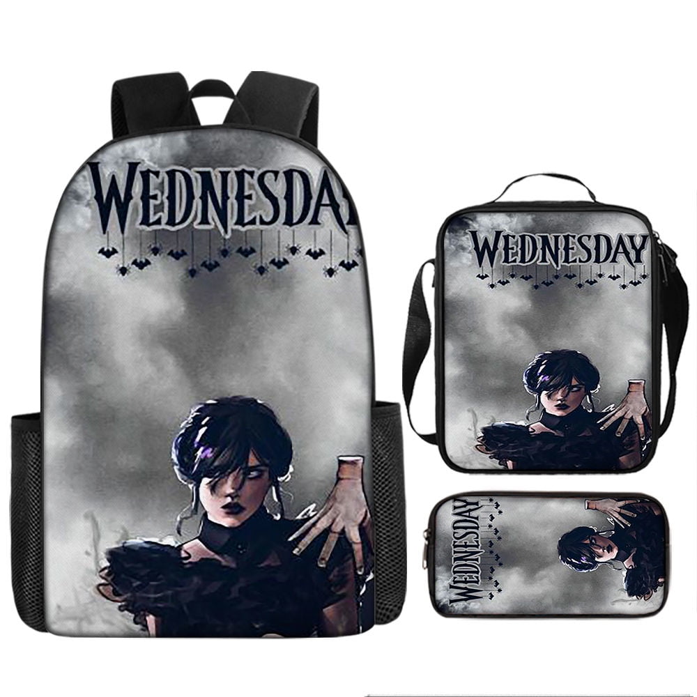 Wednesday Addams Backpack 3 Piece Set for Teenagers Men Women Fashion ...