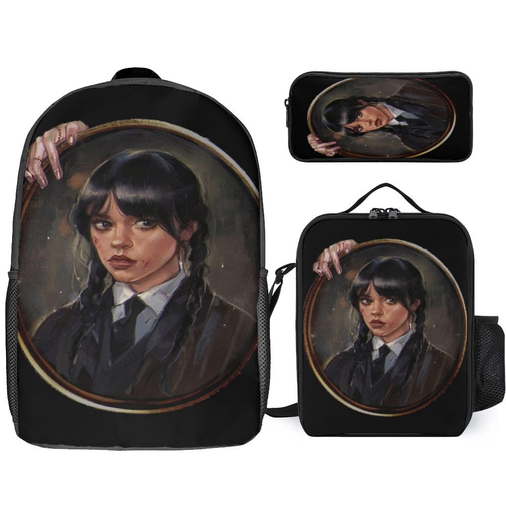 Wednesday Addams Backpack Set Cartoon Backpacks with Pencil Case And ...