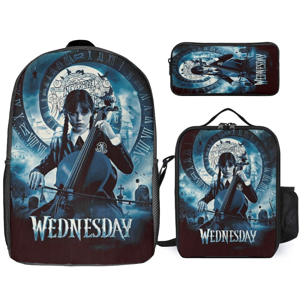 Wednesday Addams Backpack Set Cartoon Backpacks with Pencil Case And ...