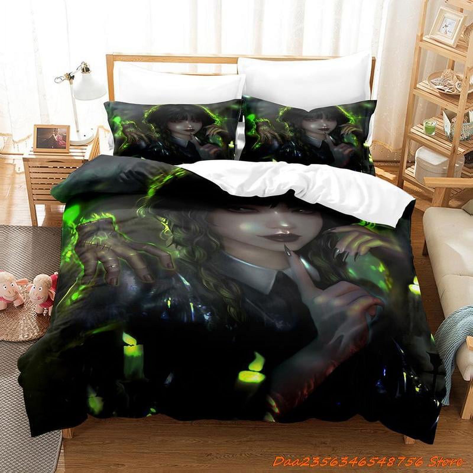 Wednesday Addams Bedding Set Cartoon Anime three-piece set Adult Kid ...