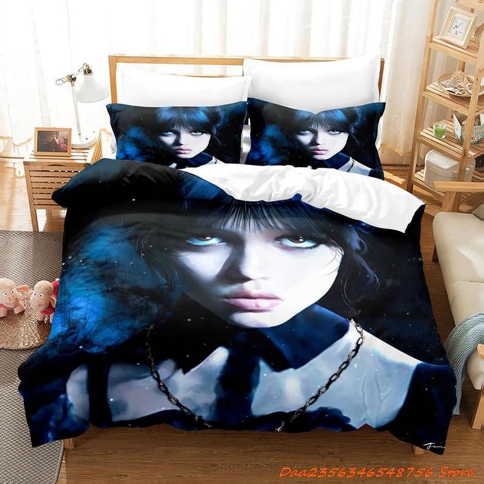Wednesday Addams Bedding Set Cartoon Anime three-piece set Adult Kid ...