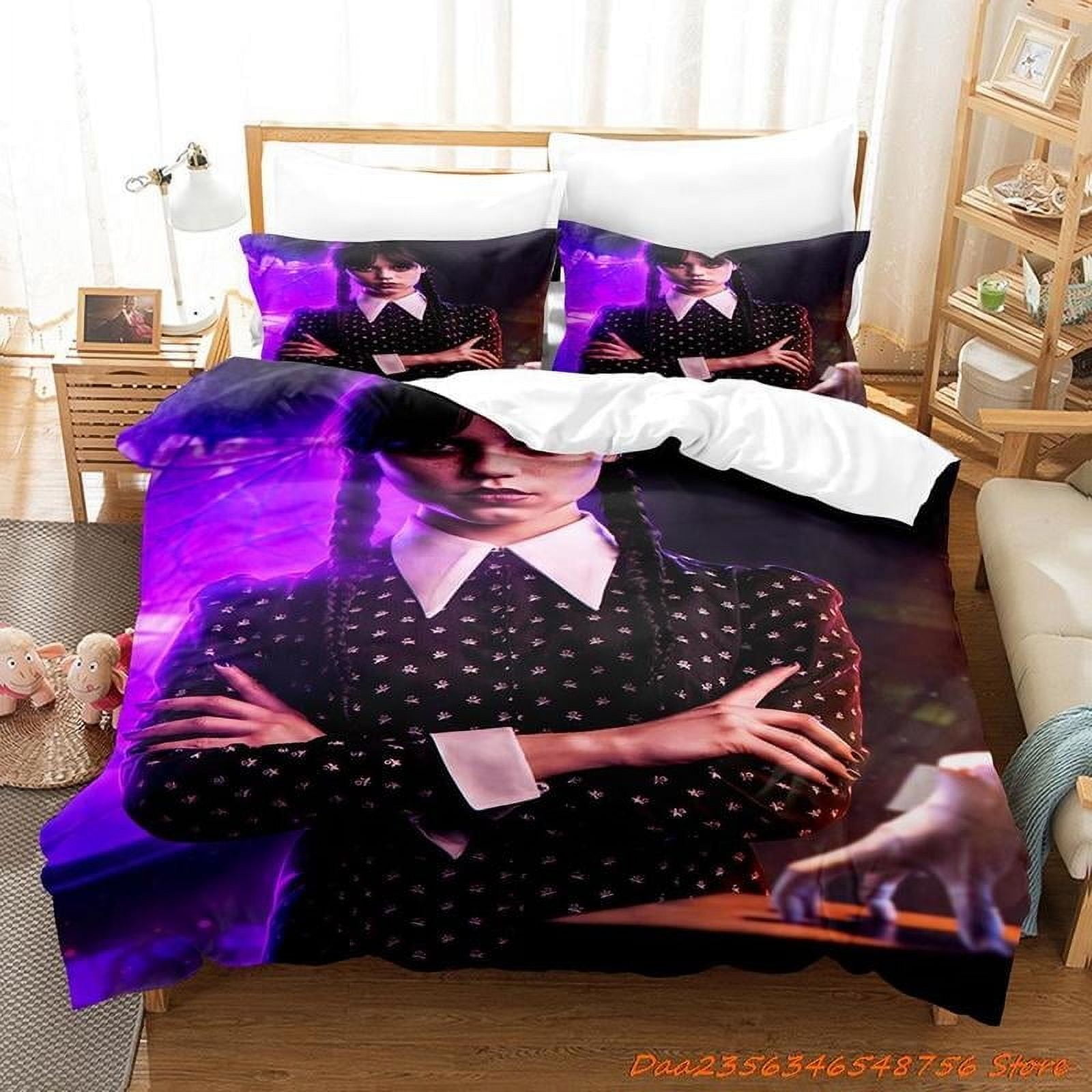 Wednesday Addams Bedding Set Cartoon Anime three-piece set Adult Kid ...