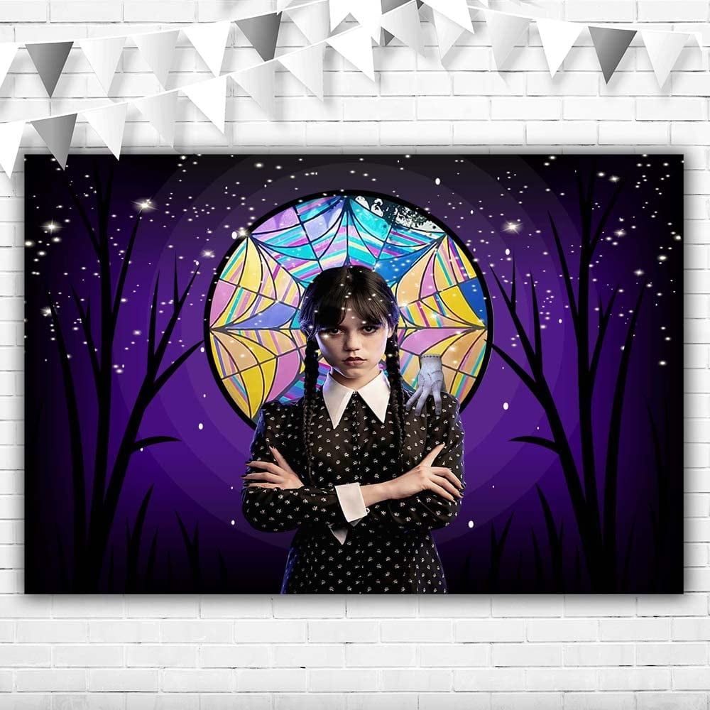 Wednesday Addams Birthday Backdrop Marlina Happy Birthday Wednesday ...