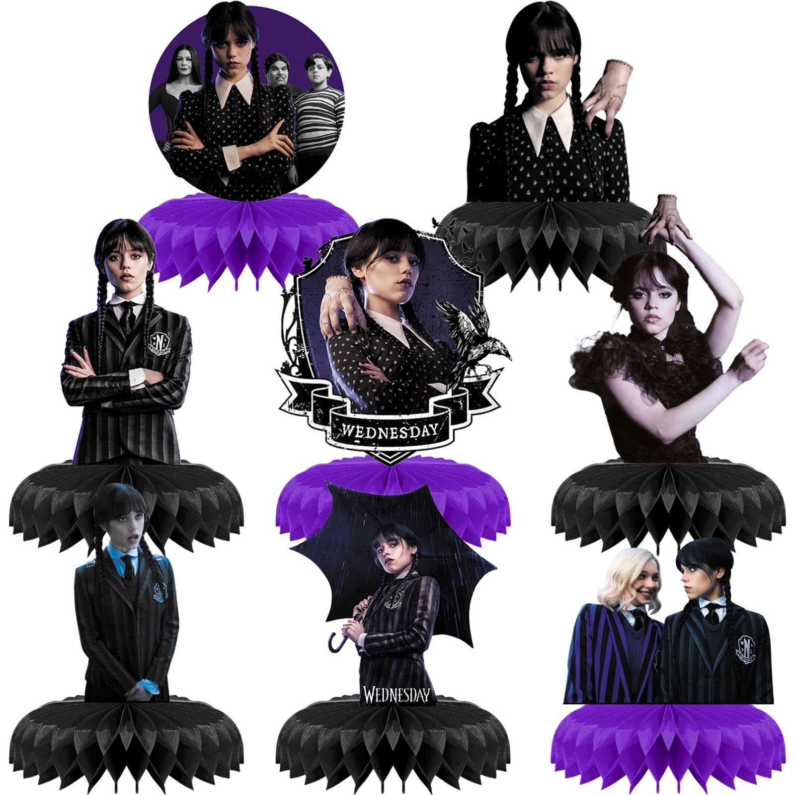 Wednesday Addams Centerpieces Nevermore Soirée Collection 8-Piece ...