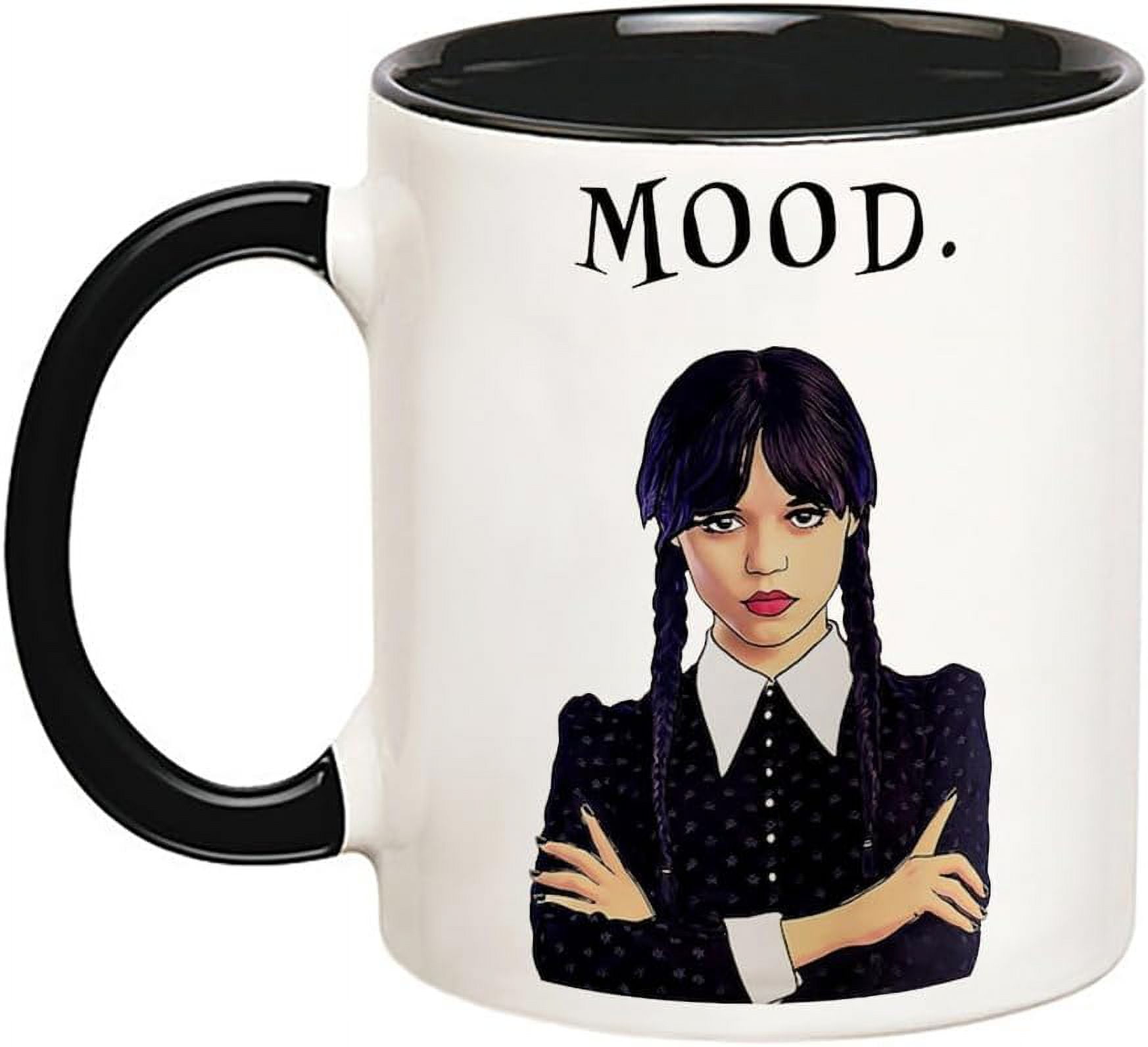 Wednesday Addams Coffee Mug, Girl with Attitude, Addams Family Mood ...