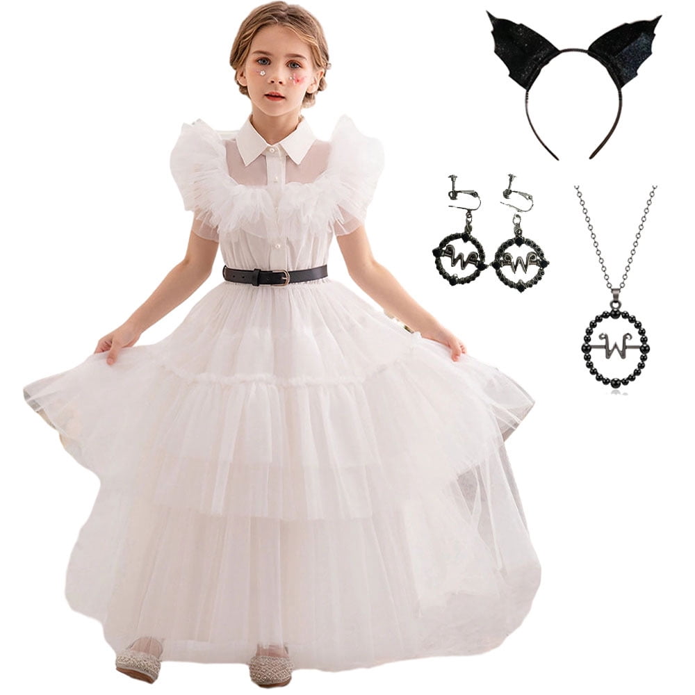 Wednesday Addams Costume for Girls Kids Halloween Cosplay Party Wedding ...