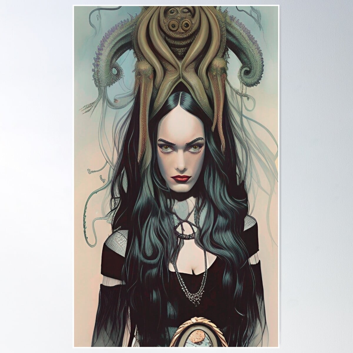 Wednesday Addams Cthulhu Tentacle Witch Poster Wall Art, Modern Wall Decor For Living Room ...