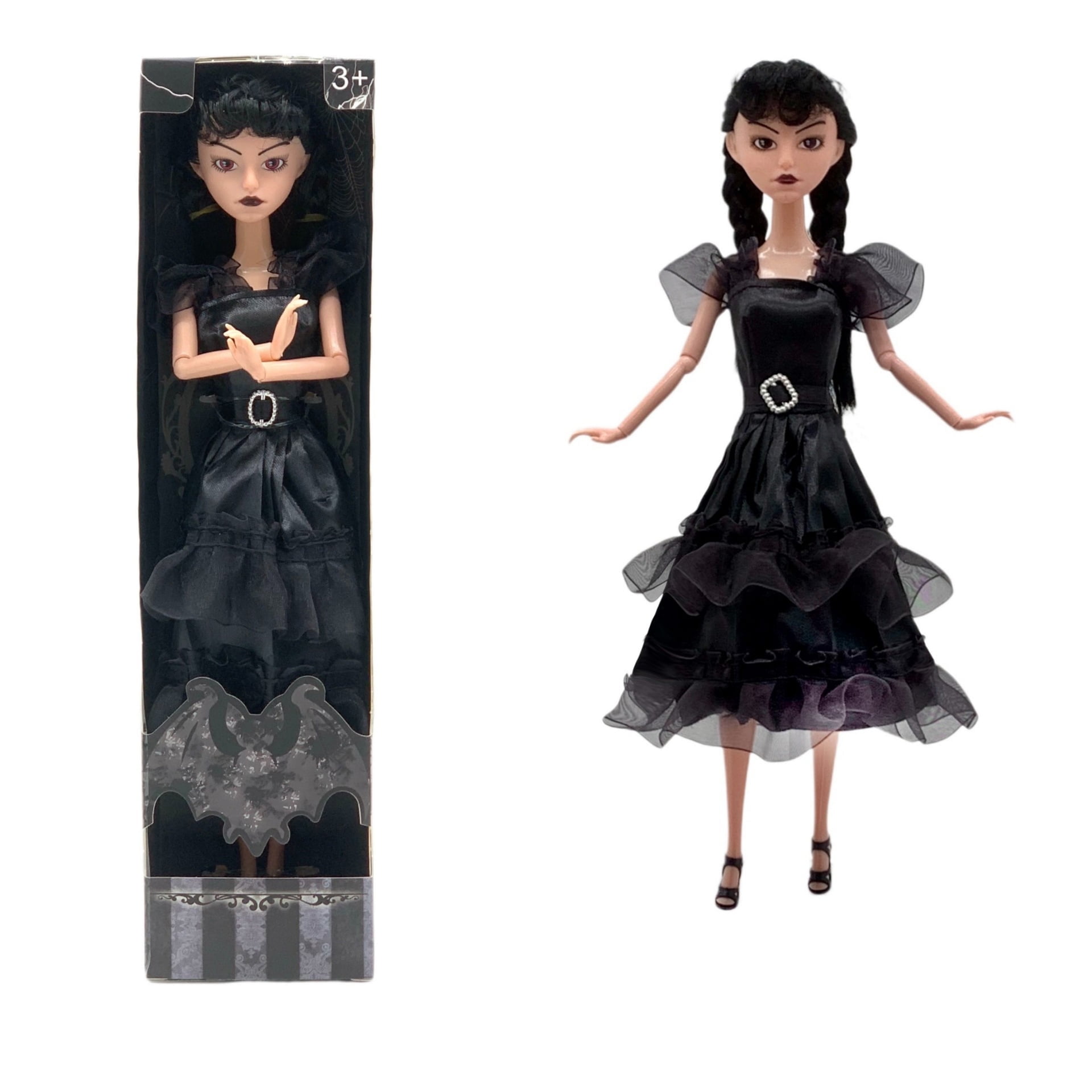 Wednesday Addams Doll,Made to Move Addams Dolls Toys with Long Sleeve ...