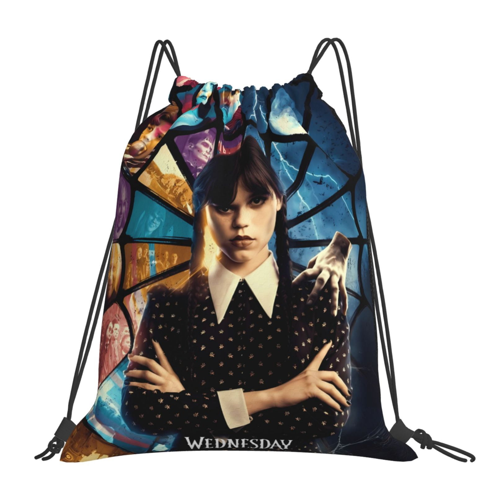 Wednesday Addams Drawstring Backpack Sport Gym Bag For Yoga Swimming ...