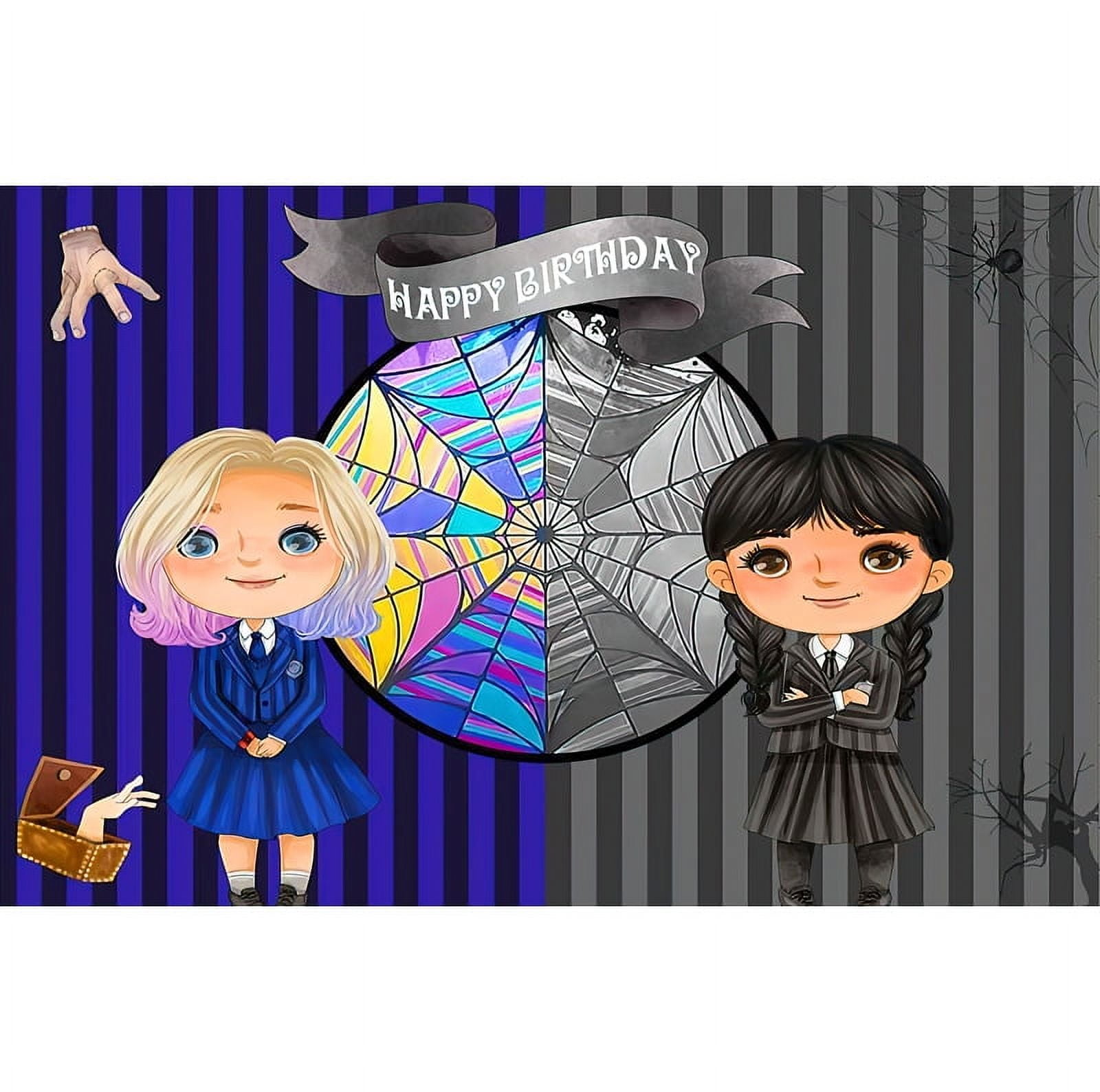 Wednesday Addams Family Background Baby Shower 1st Birthday Backdrop ...