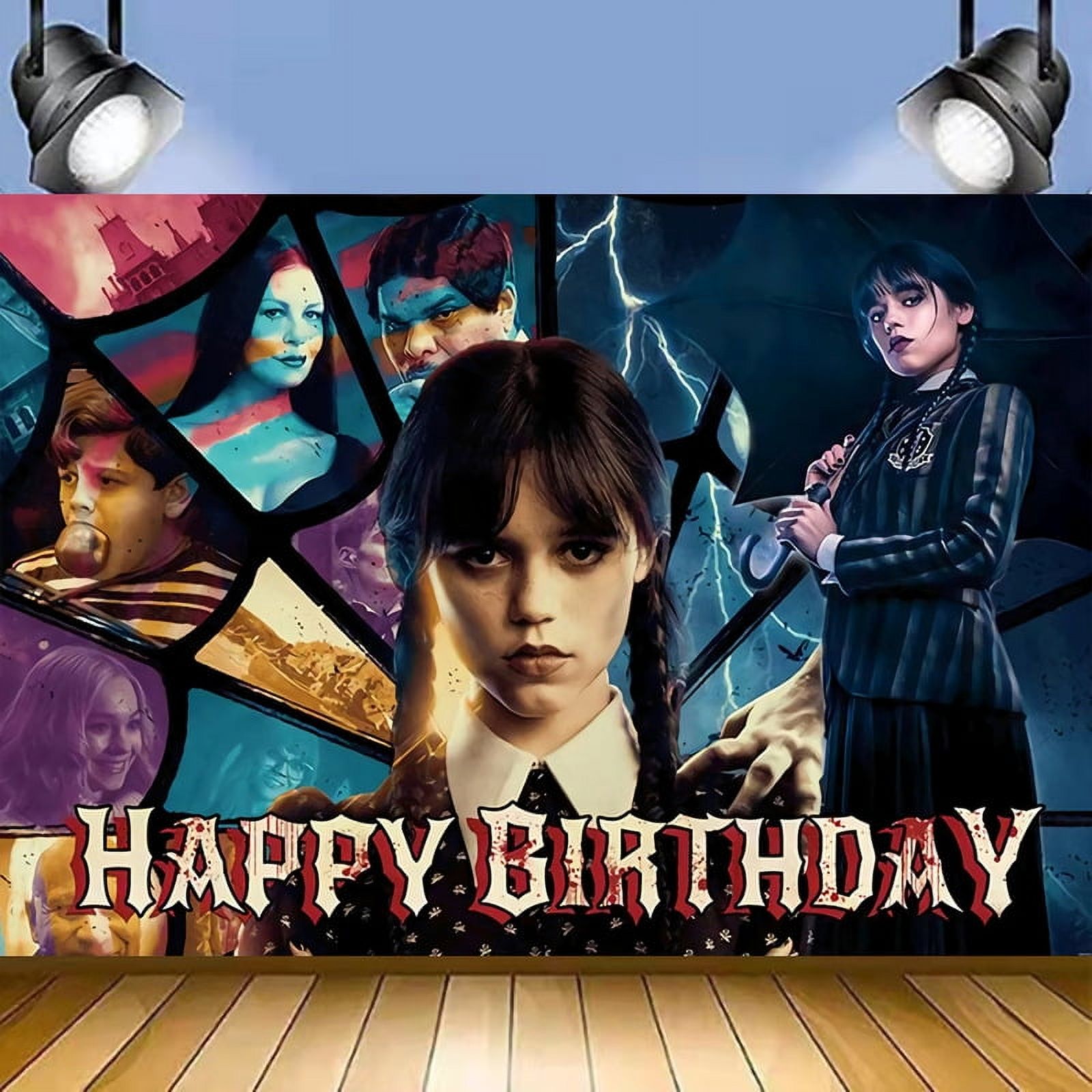 Wednesday Addams Family Background Baby Shower 1st Birthday Backdrop ...