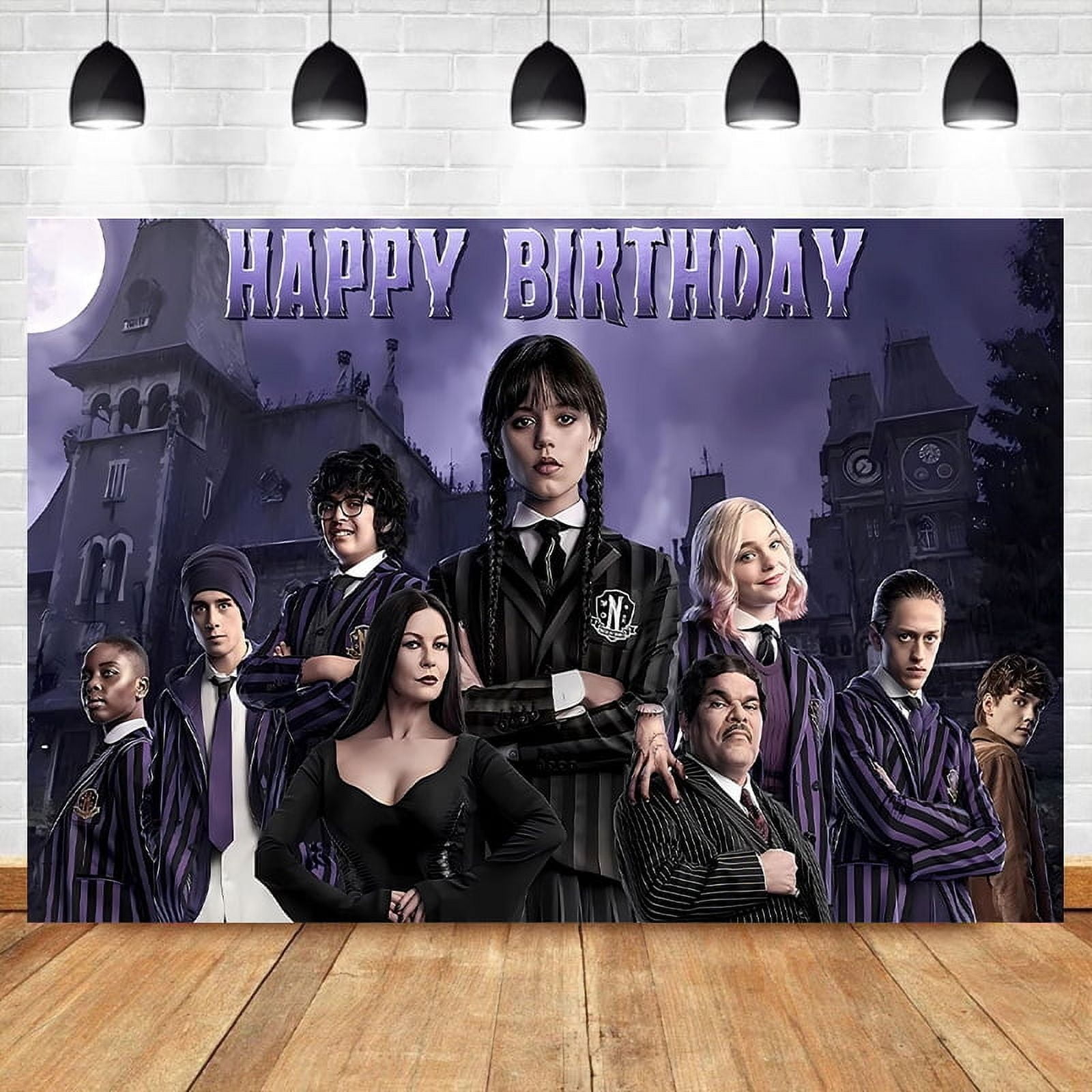 Wednesday Addams Family Background Baby Shower 1st Birthday Backdrop ...