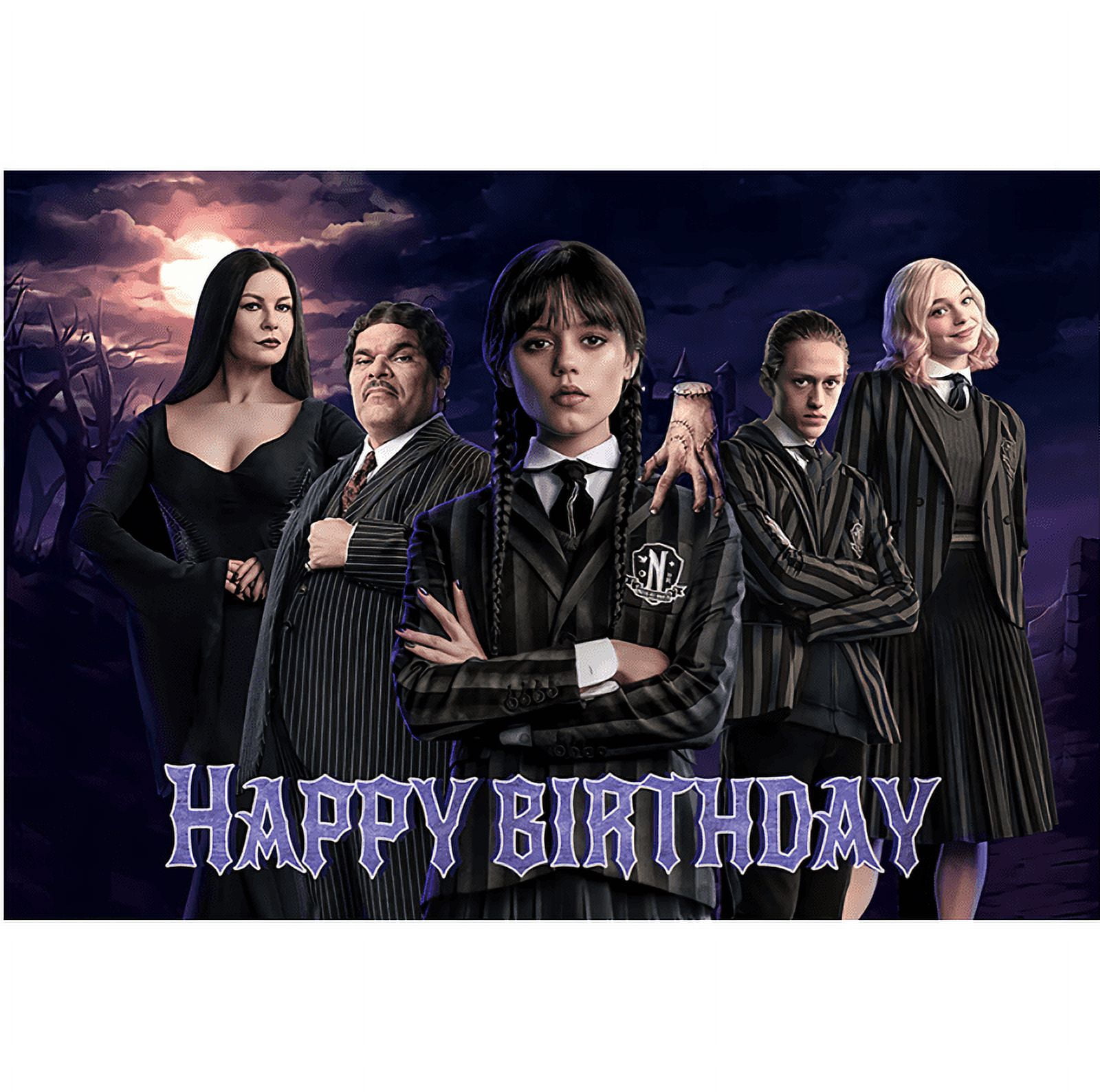 Wednesday Addams Family Background Baby Shower 1st Birthday Backdrop ...