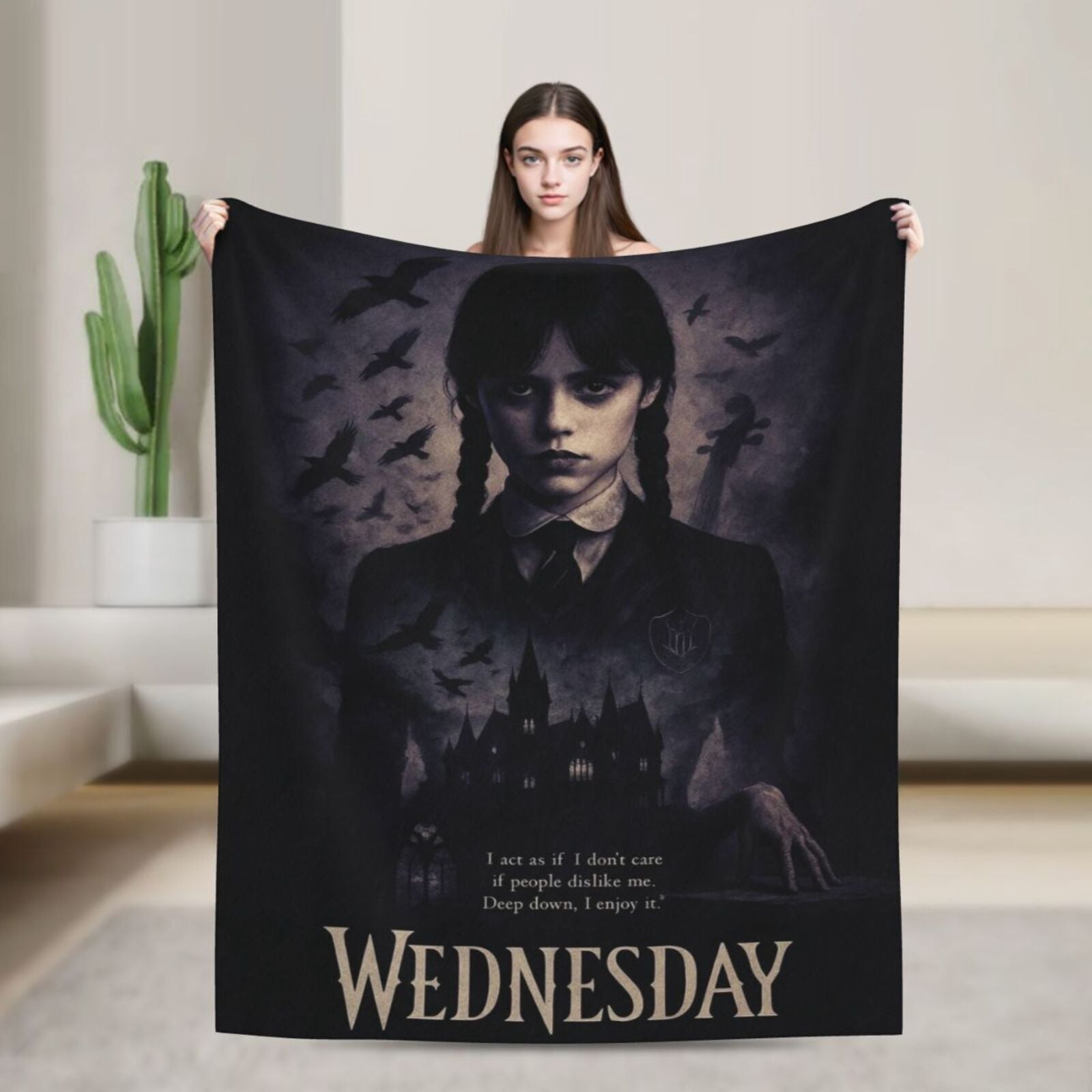 Wednesday Addams Flannel Blanket Funny Ultra-Soft Micro Warm Throw ...
