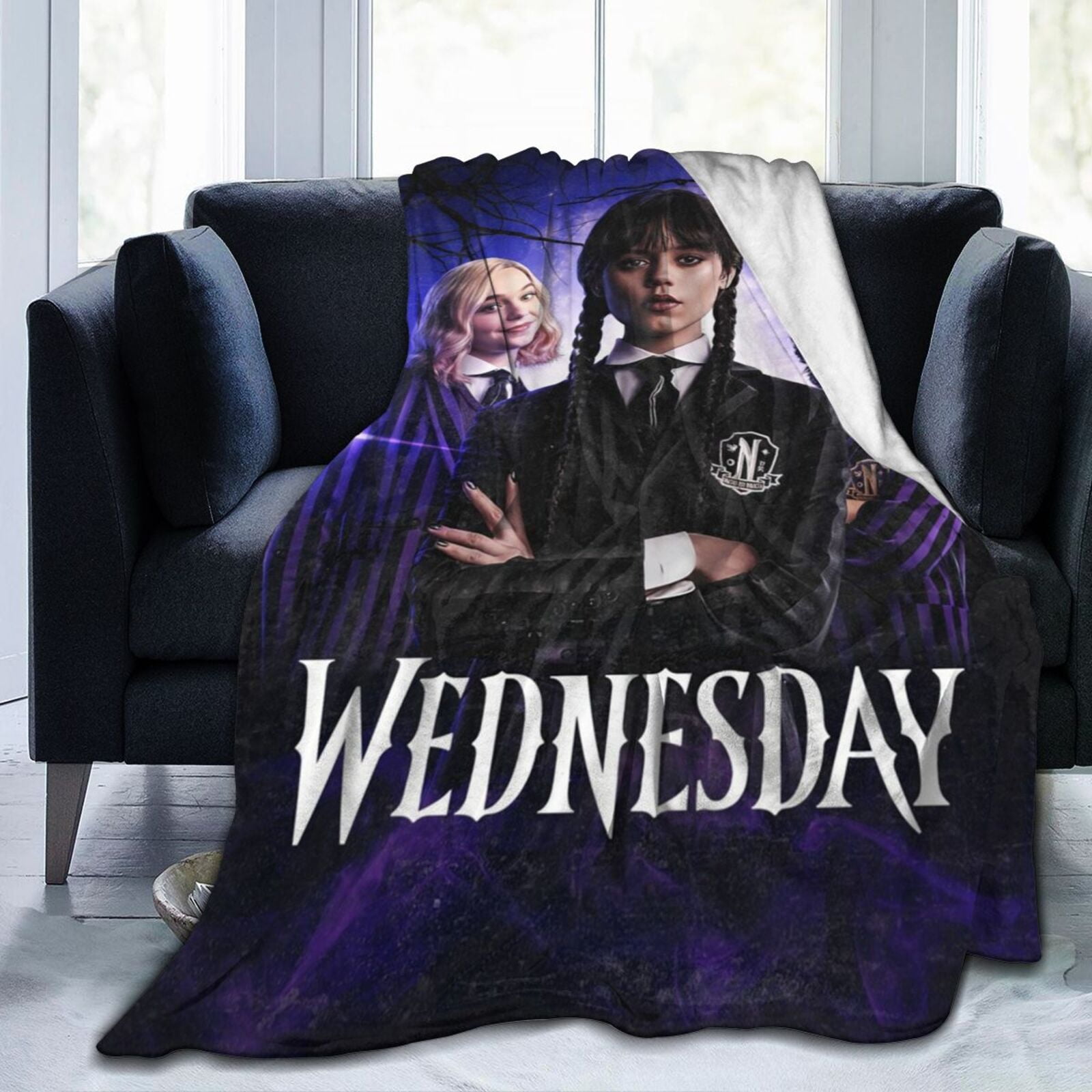 "Wednesday Addams Flannel Blanket – Soft & Cozy Throw with Gothic ...
