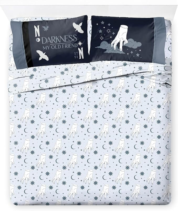 Wednesday Addams Full Moon 4 Piece Full Size Sheet Set - Walmart.com