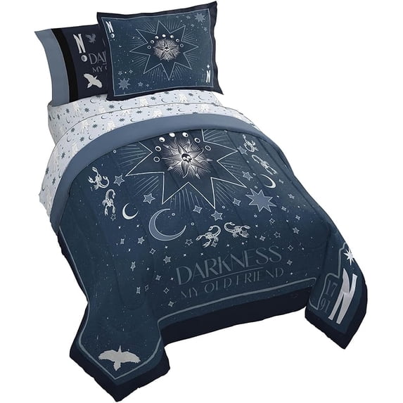 Wednesday Addams Full Moon 7 Piece Queen Size Bed Set with Shams ...