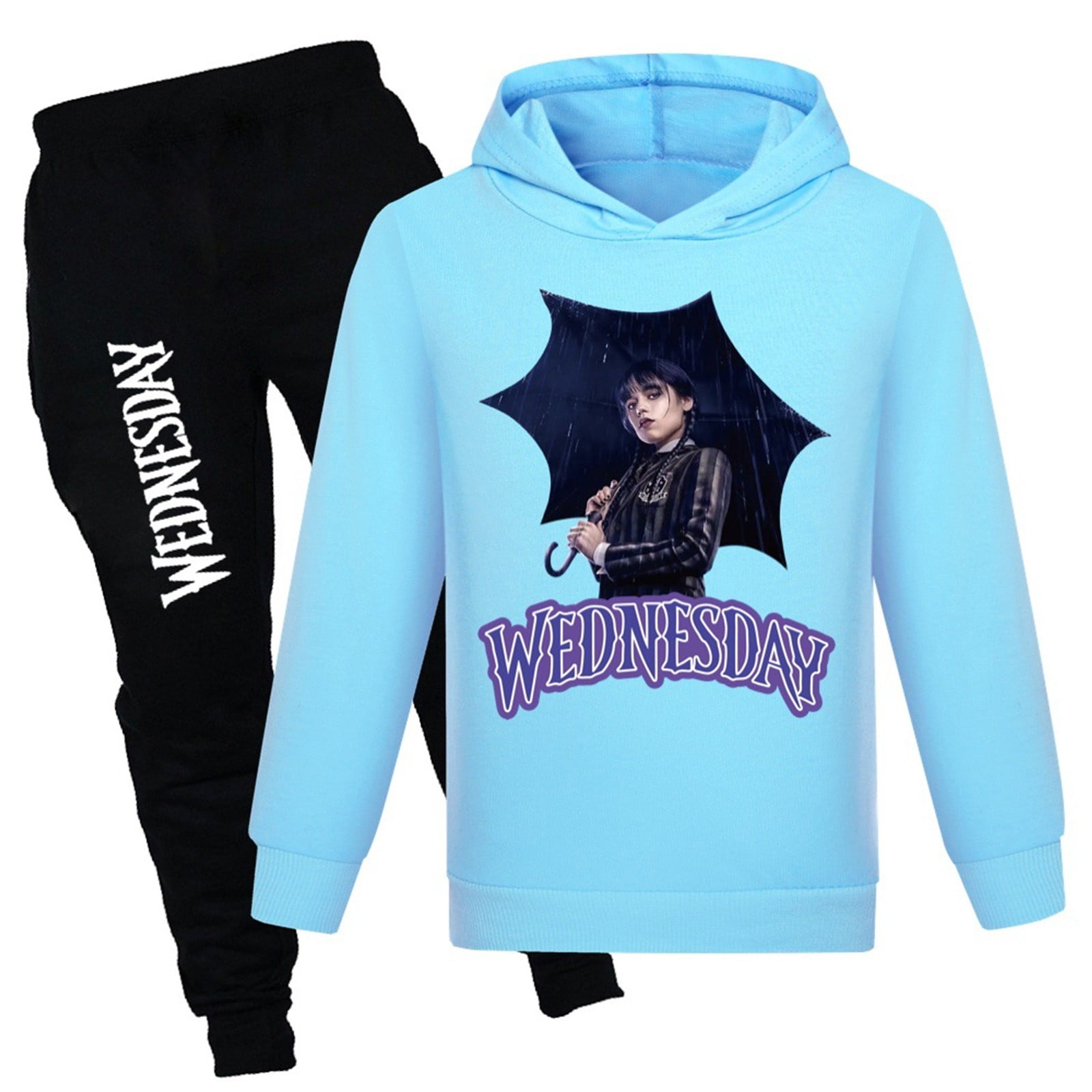 Wednesday Addams Girls Pullover Hoodie and Sweatpants 2 Piece Tracksuit ...