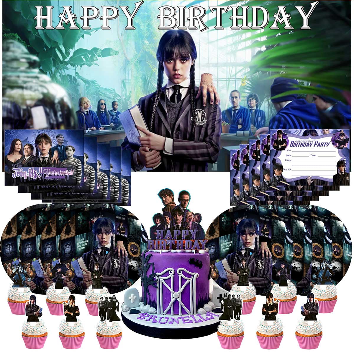 Wednesday Addams Invitation Cards Invite Party Supplies Decor ...