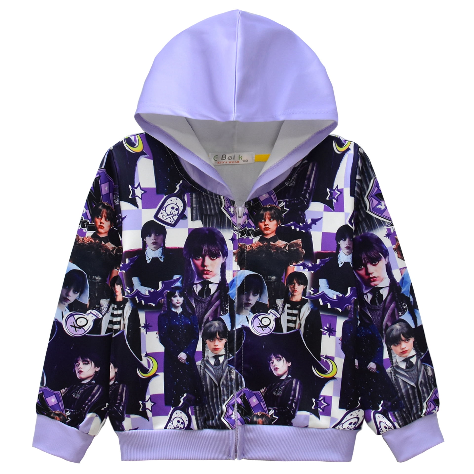 Wednesday Addams Kids Girls Hoodie Clothing Novelty Zipper Jacket ...