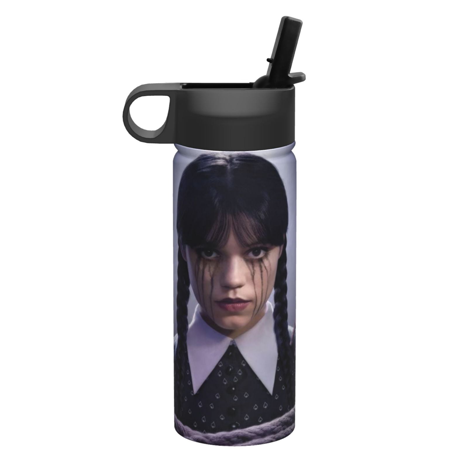 Wednesday Addams Kids Insulated Water Bottle With Straw - 18 Oz ...