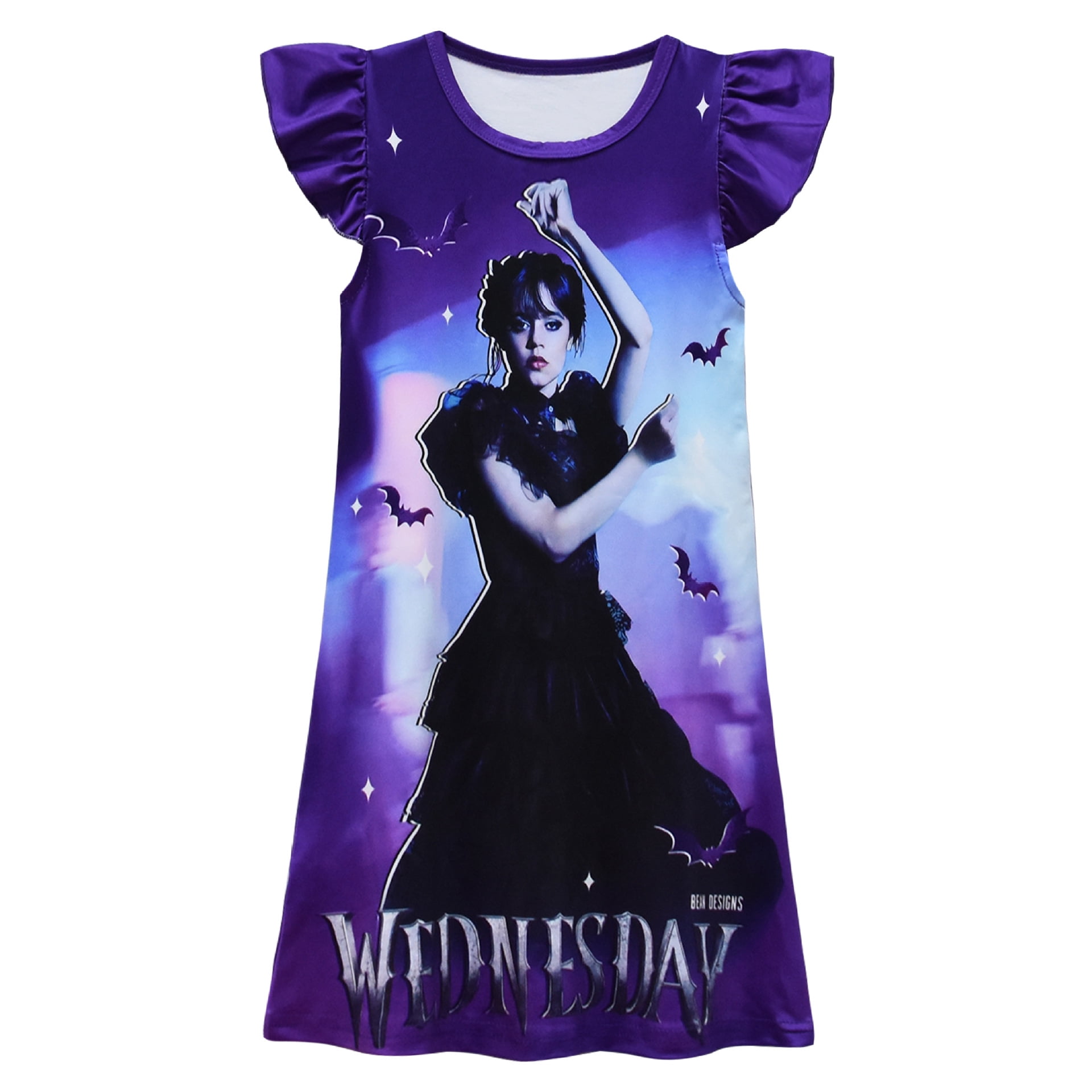 Wednesday Addams Little Girls Nightgowns Cartoon Casual Dress Girls ...
