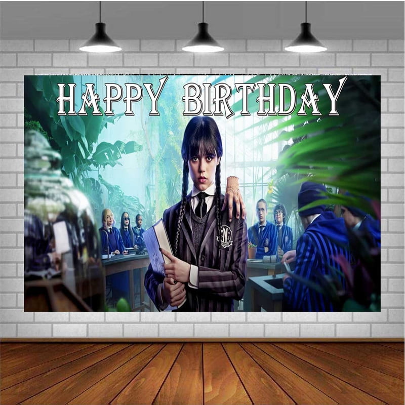 Wednesday Addams Party Supplies Background Backdrop Taspestry Banner ...