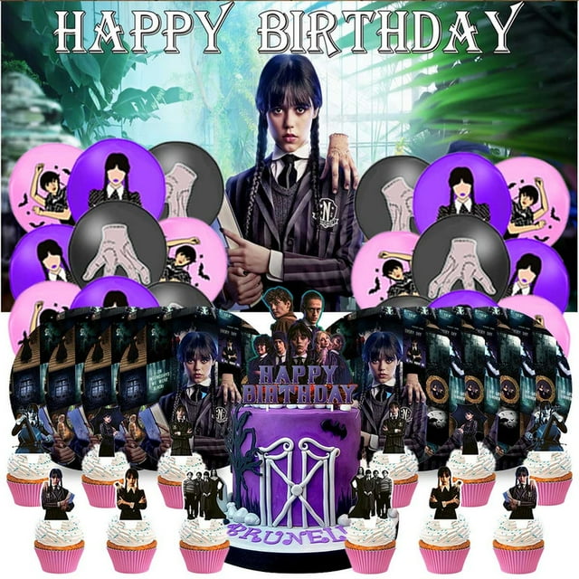 Wednesday Addams Party Supplies Birthday Plates Balloons Decorations ...