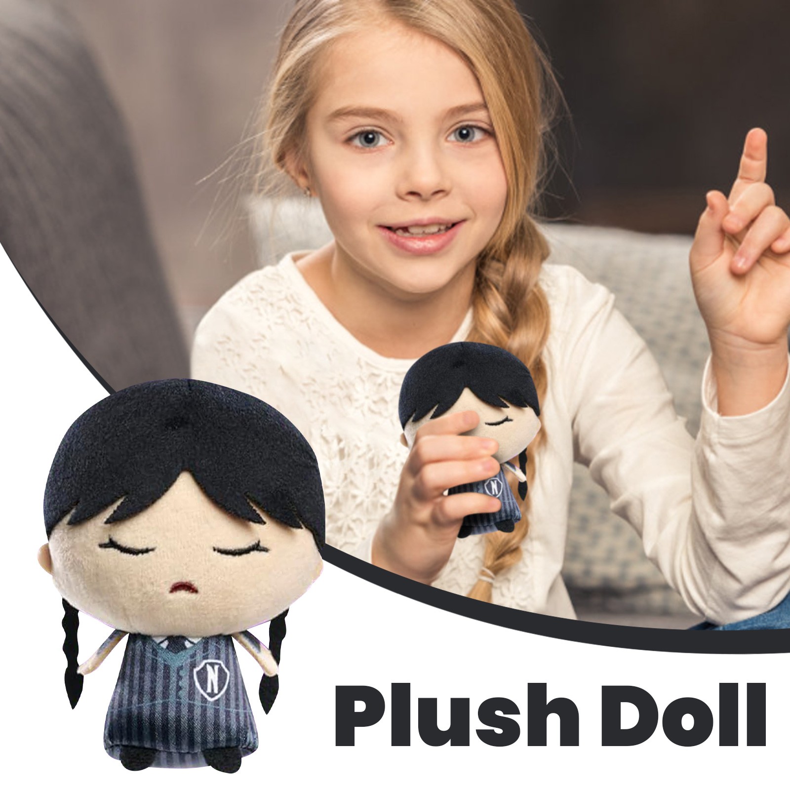 Wednesday Addams Plush Dolls, 4 Inch Kawaii Wednesday Addams Stuffed ...