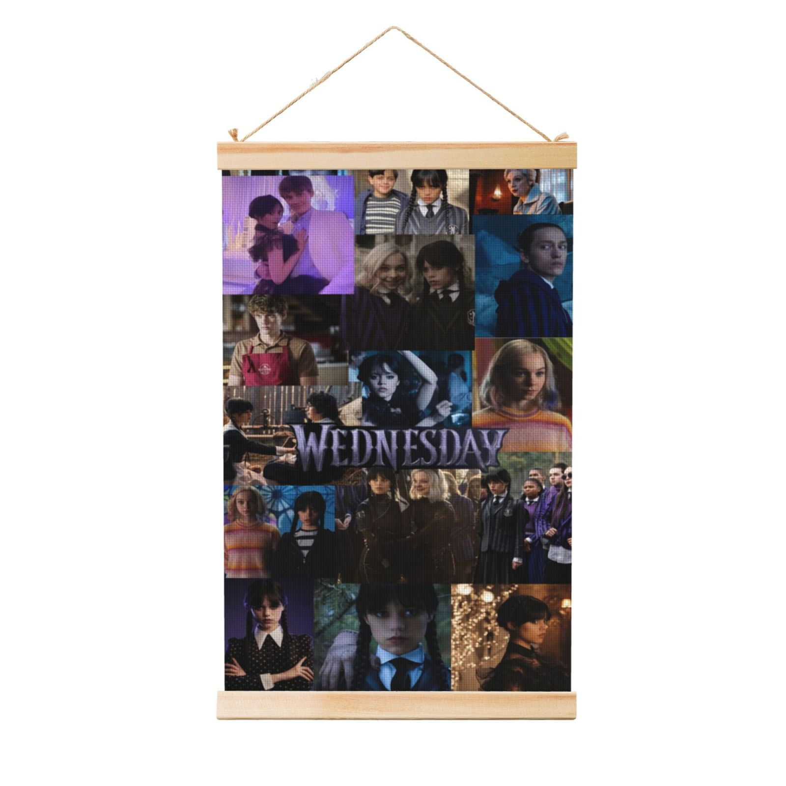 Wednesday Addams Poster Aesthetic Canvas Wooden Shaft Wall Art Hanging ...