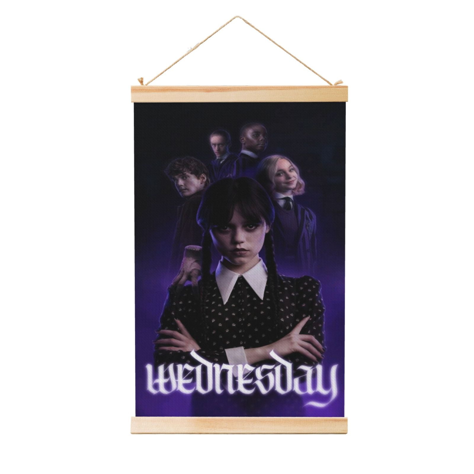 Wednesday Addams Poster Aesthetic Canvas Wooden Shaft Wall Art Hanging ...