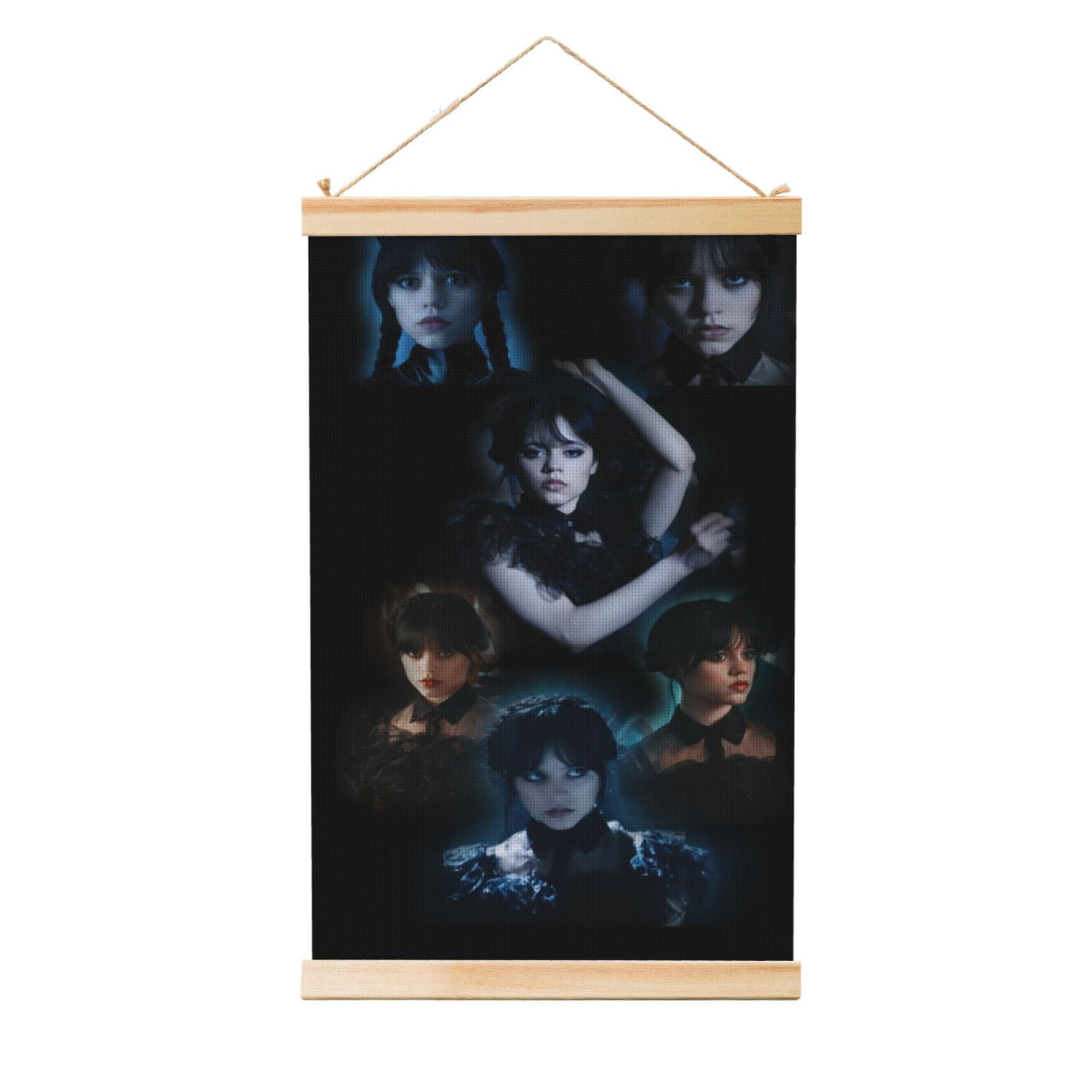 Wednesday Addams Poster Aesthetic Canvas Wooden Shaft Wall Art Hanging ...