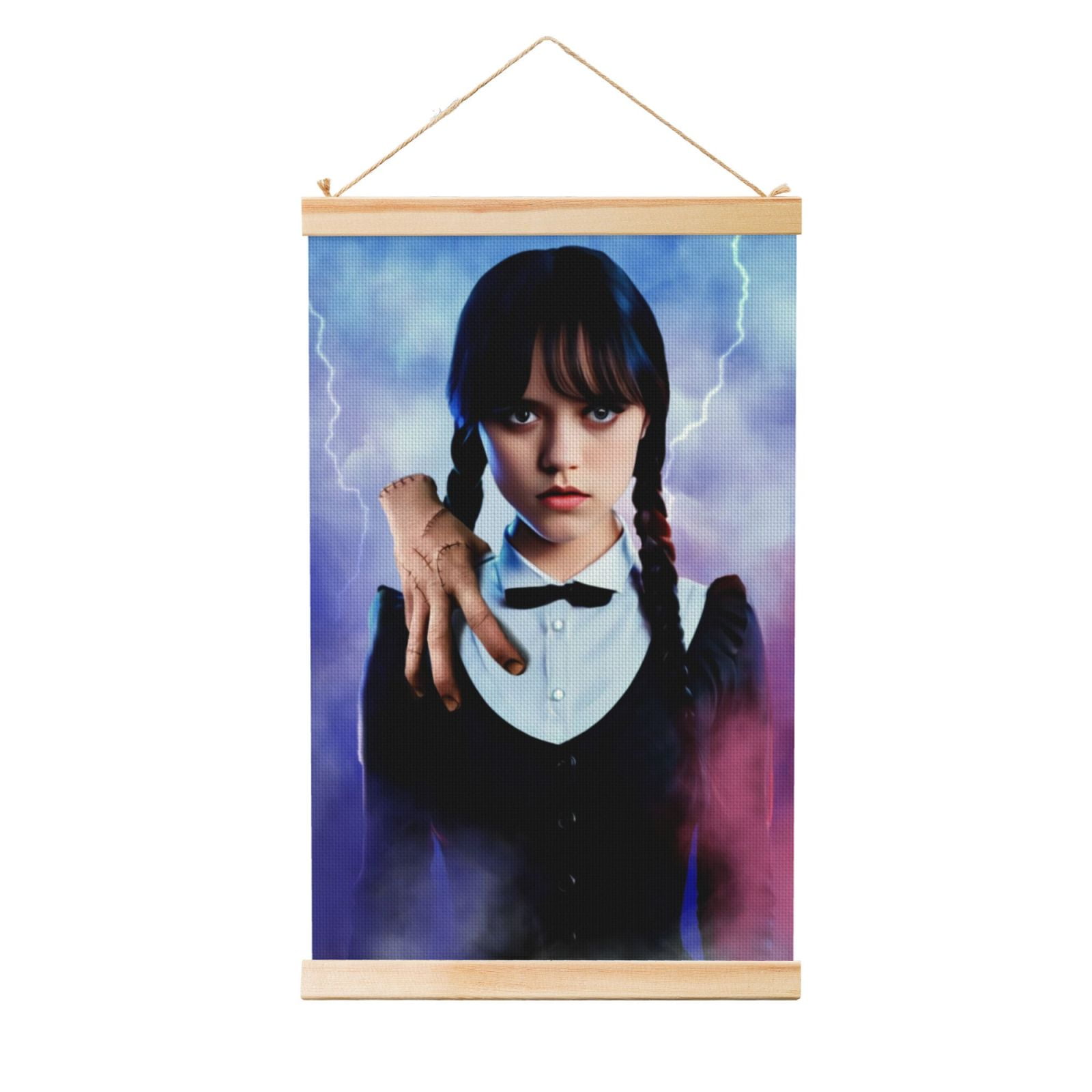 Wednesday Addams Poster Aesthetic Canvas Wooden Shaft Wall Art Hanging ...