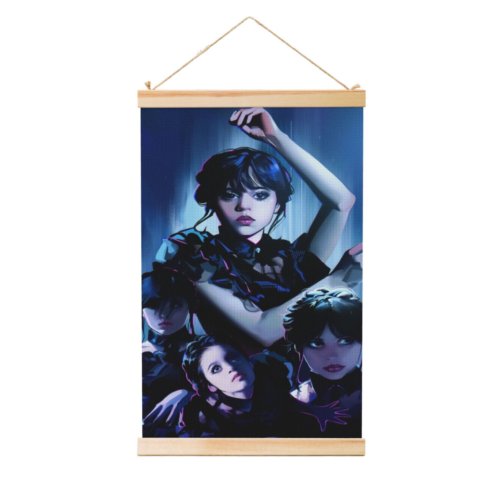 Wednesday Addams Poster Aesthetic Canvas Wooden Shaft Wall Art Hanging ...
