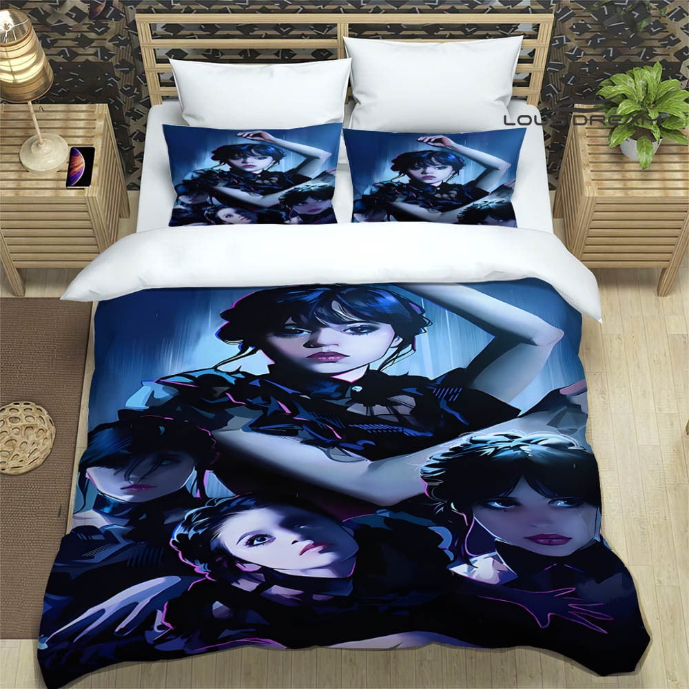 Wednesday Addams Printed Bedding Sets exquisite bed supplies set duvet ...