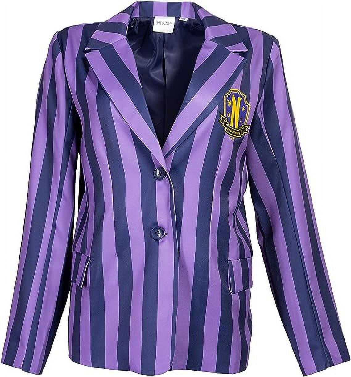 Wednesday Addams Purple Blazer Jacket School Crest Halloween Costume ...