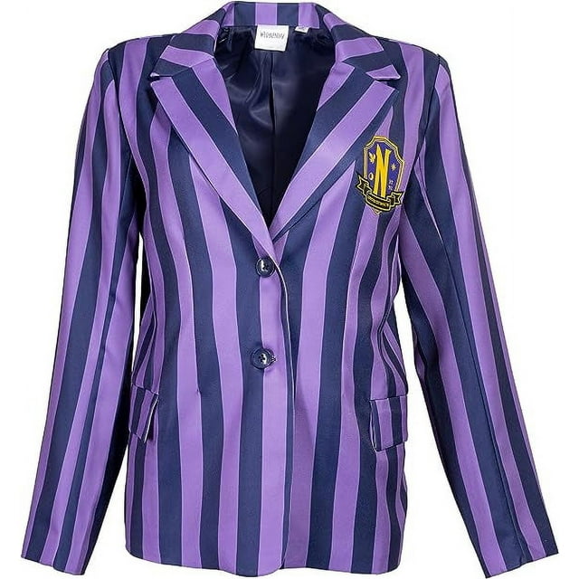 Wednesday Addams Purple Blazer Jacket School Crest Halloween Costume ...