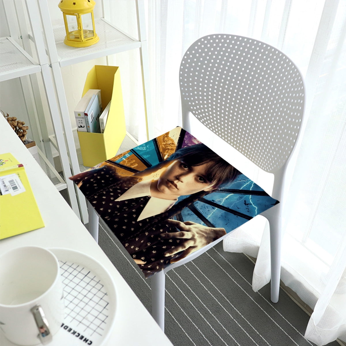 Wednesday Addams Soft Square Chair Cushion, Non-slip Foam Cushion with ...