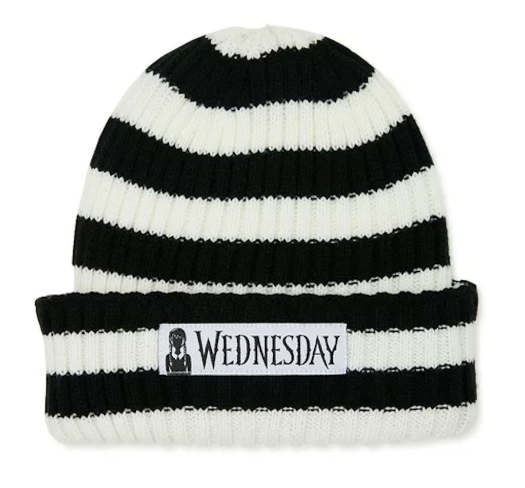 Wednesday Addams The Addams Family Check Beanie White Black - Walmart.com