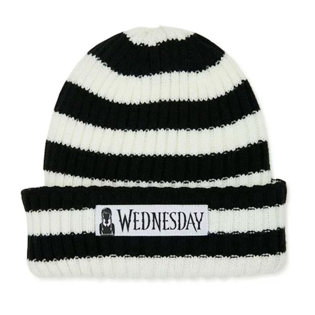 Wednesday Addams The Addams Family Check Beanie White Black - Walmart.com