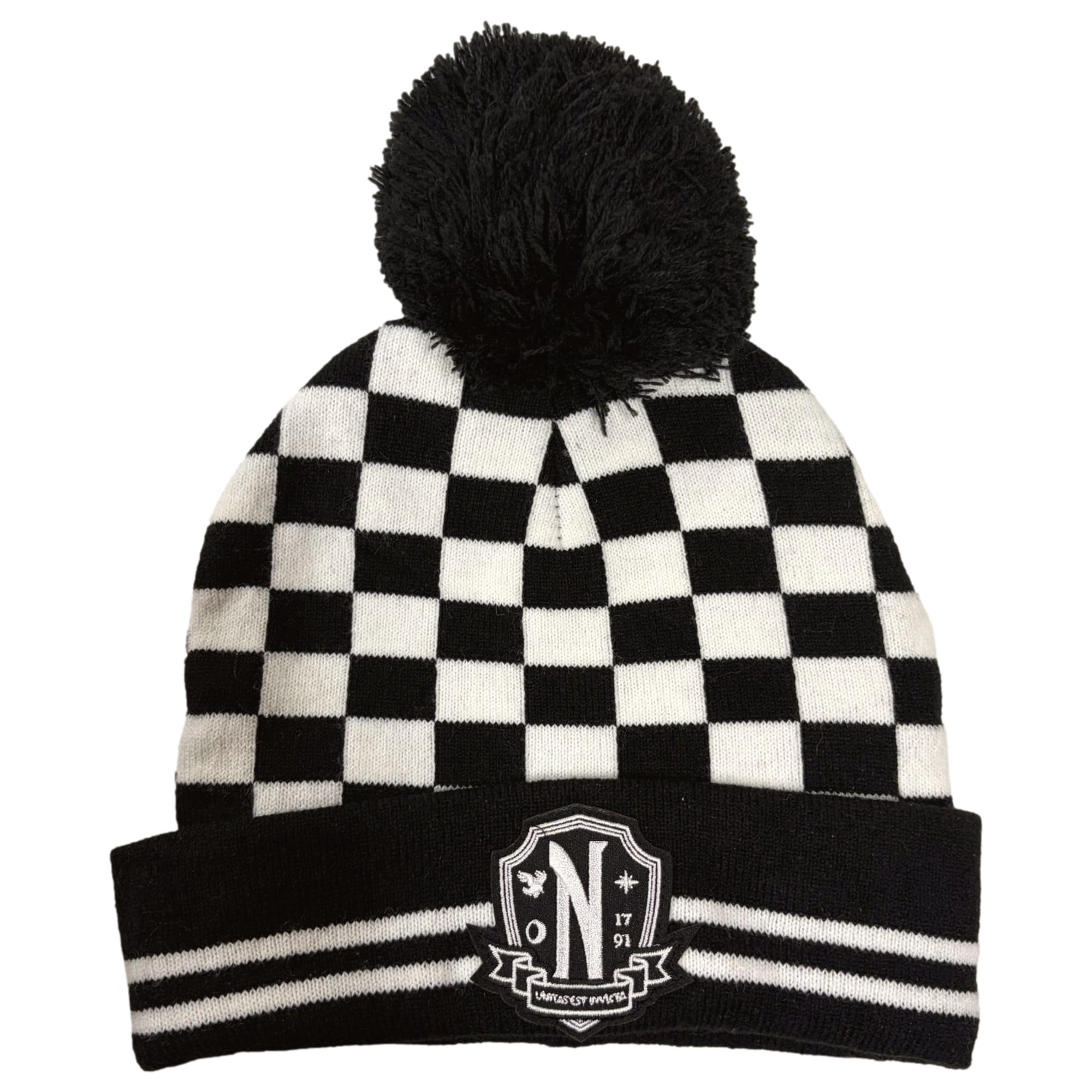 Wednesday Addams The Addams Family Striped Beanie Black Wite - Walmart.com
